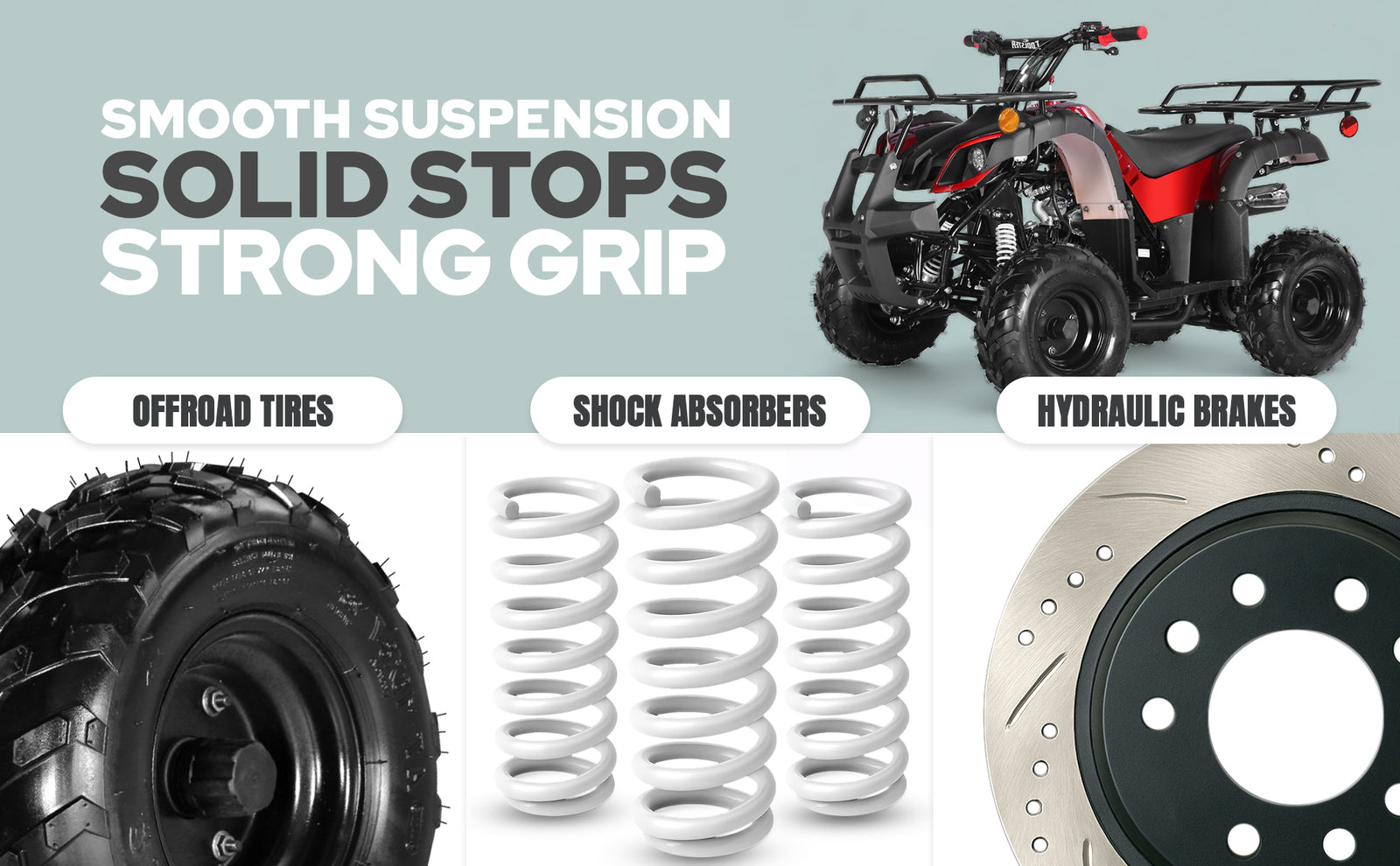 Coolster 125cc Kids Gas Quad , Utility 4 Wheeler ATV